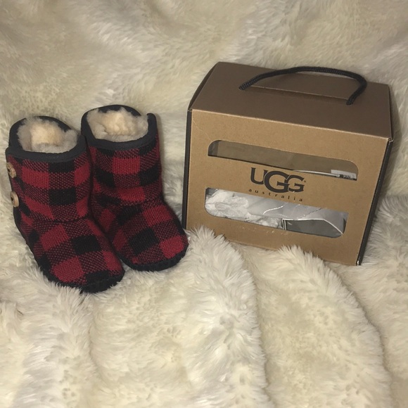 UGG | Shoes | Baby Infant Crib Uggs Plaid Print Size 23 | Poshmark
